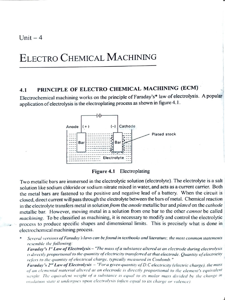 Non traditional machines | PDF | Electrochemistry | Electrolyte