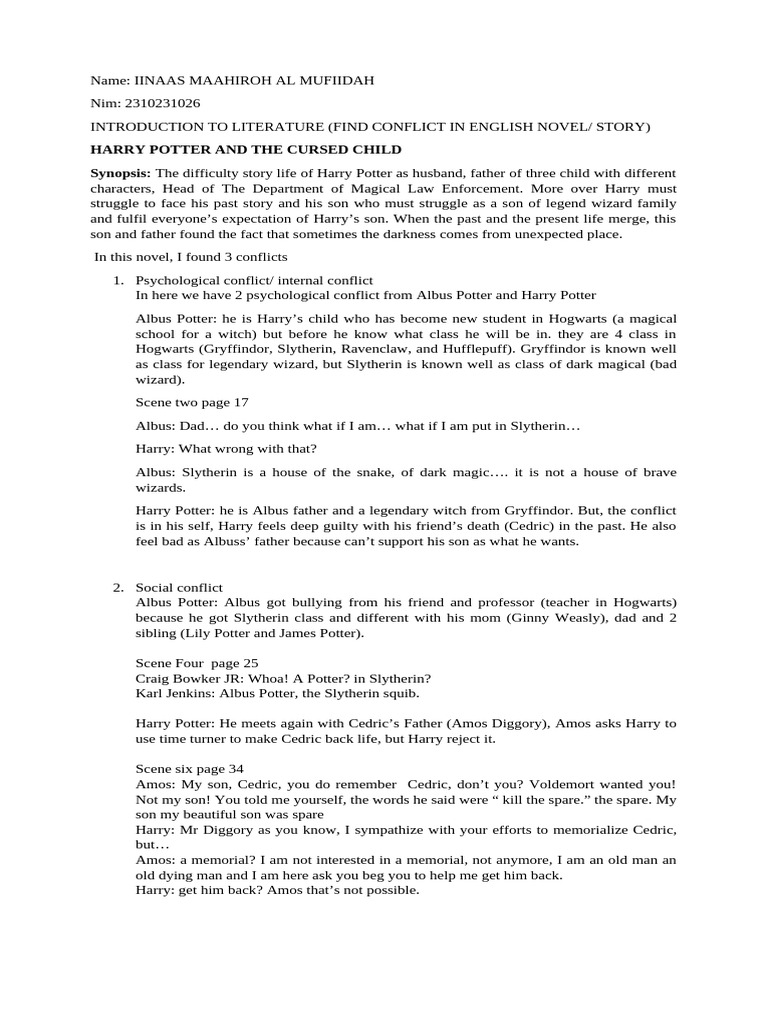 Introduction To Literature Find Conflict Novel (Iinaas Maahiroh) | PDF ...