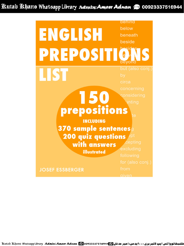 Preposition-List | PDF | Adverb | English Language