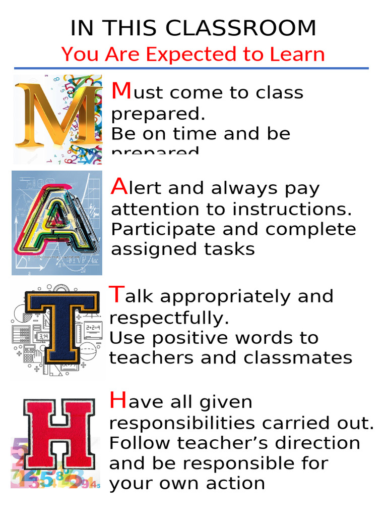 classroom rules in math | PDF