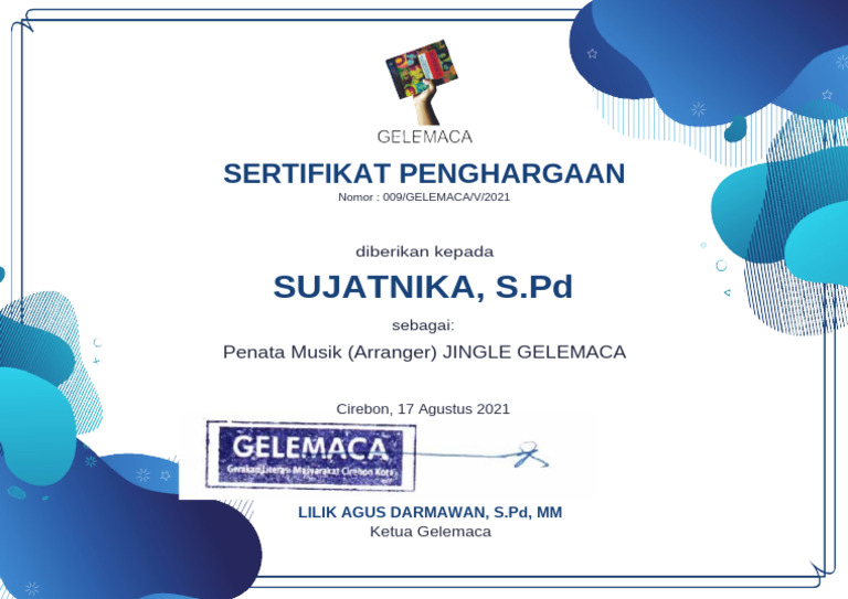Sertifikat Jingle Gelemaca | PDF
