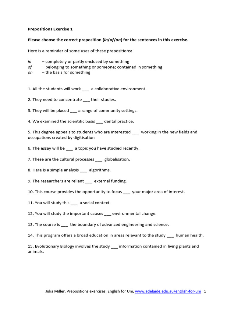 prepositions_exercises_by kafayat | PDF | Methodology | Cognition