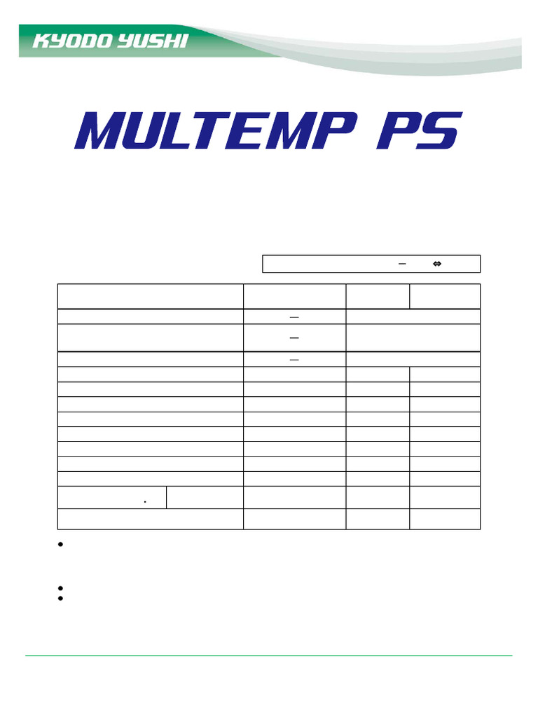 MULTEMP PS No1.2 Eng-Summary | PDF | Chemical Substances | Materials