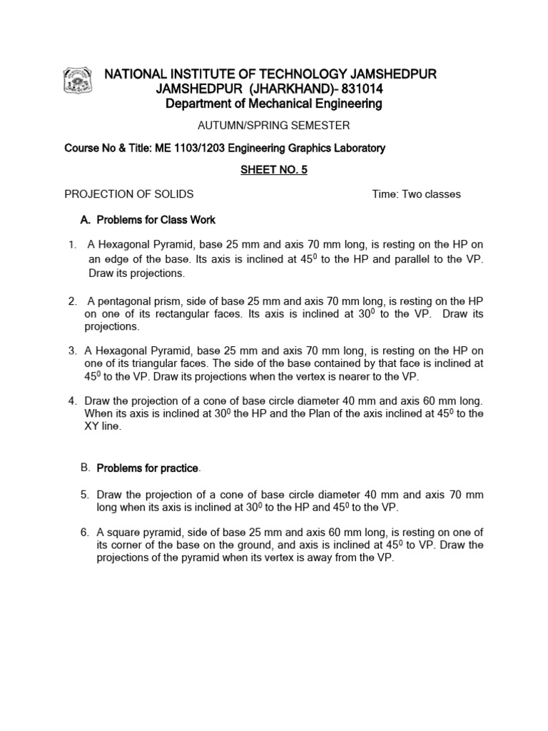 Projection of Solids and Section of Solids | PDF | Euclidean Geometry | Polytopes