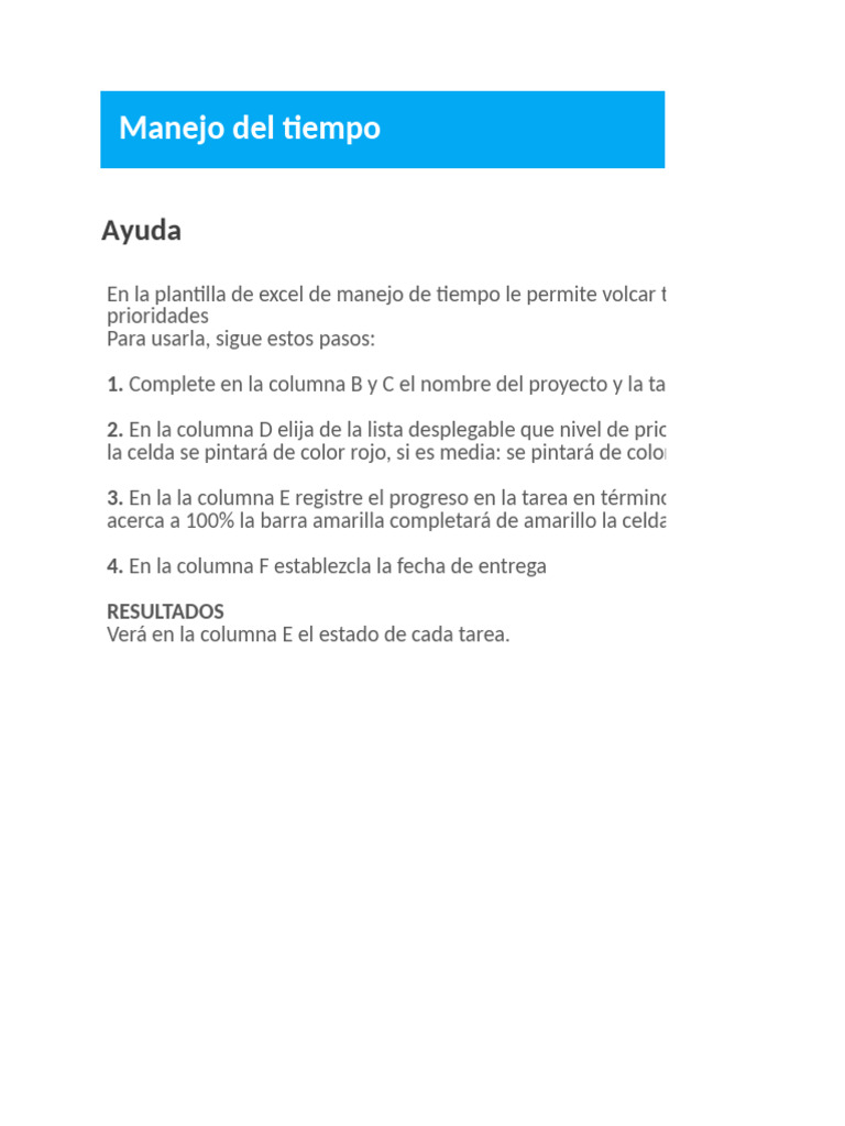 planilla-de-excel-para-el-manejo-del-tiempo | PDF
