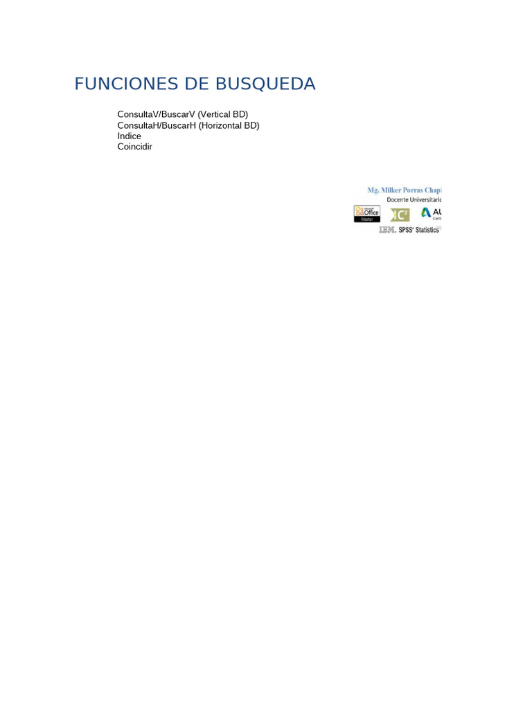 Clase 3 - 02 Func Busqueda - 2024 | PDF | Microsoft Excel | Informática
