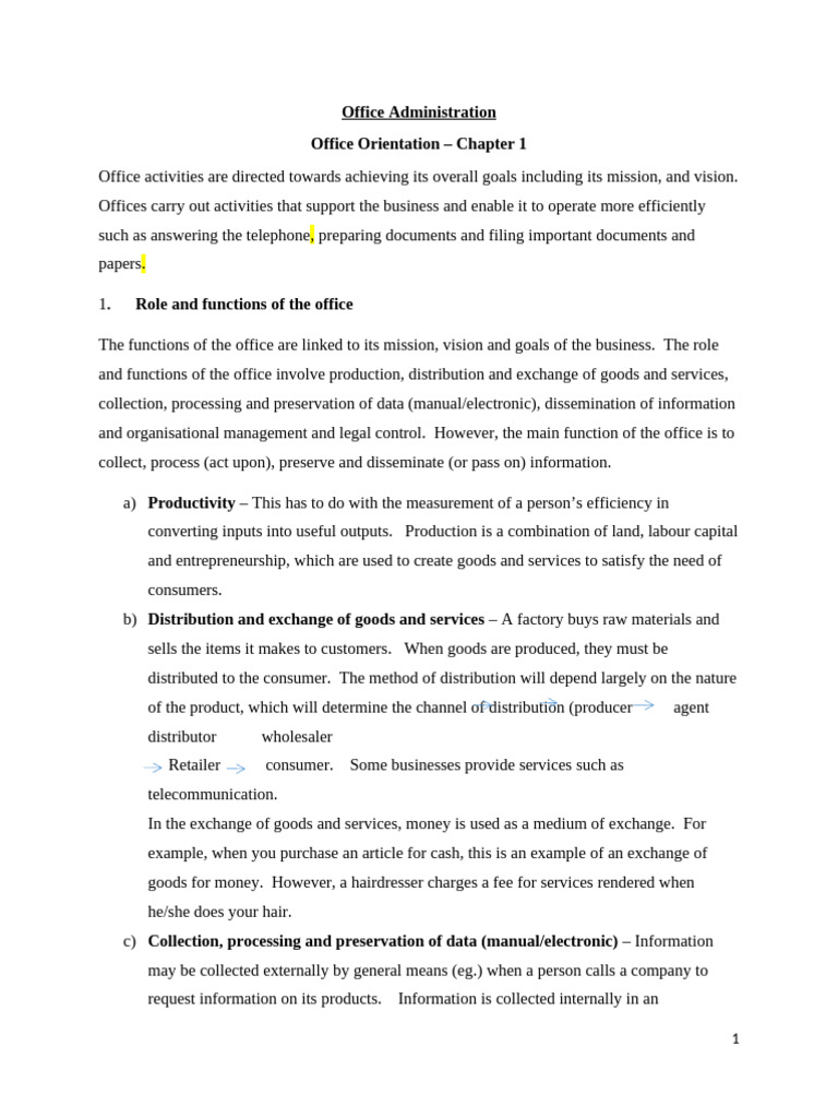 Chapter 1 Office Orientation Pdf Printer Computing Fax