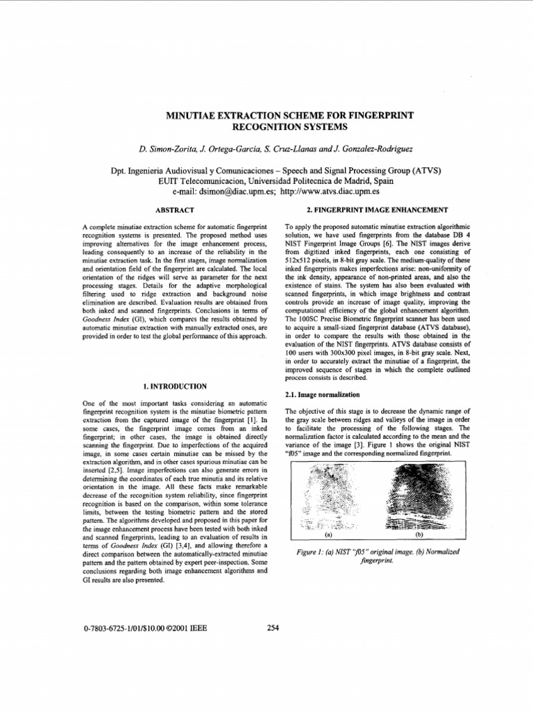 Minutiae Extraction Scheme For Fingerprint Recognition Systems Pdf