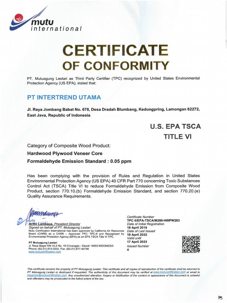 ITU - EPA Certificate 180422 | PDF