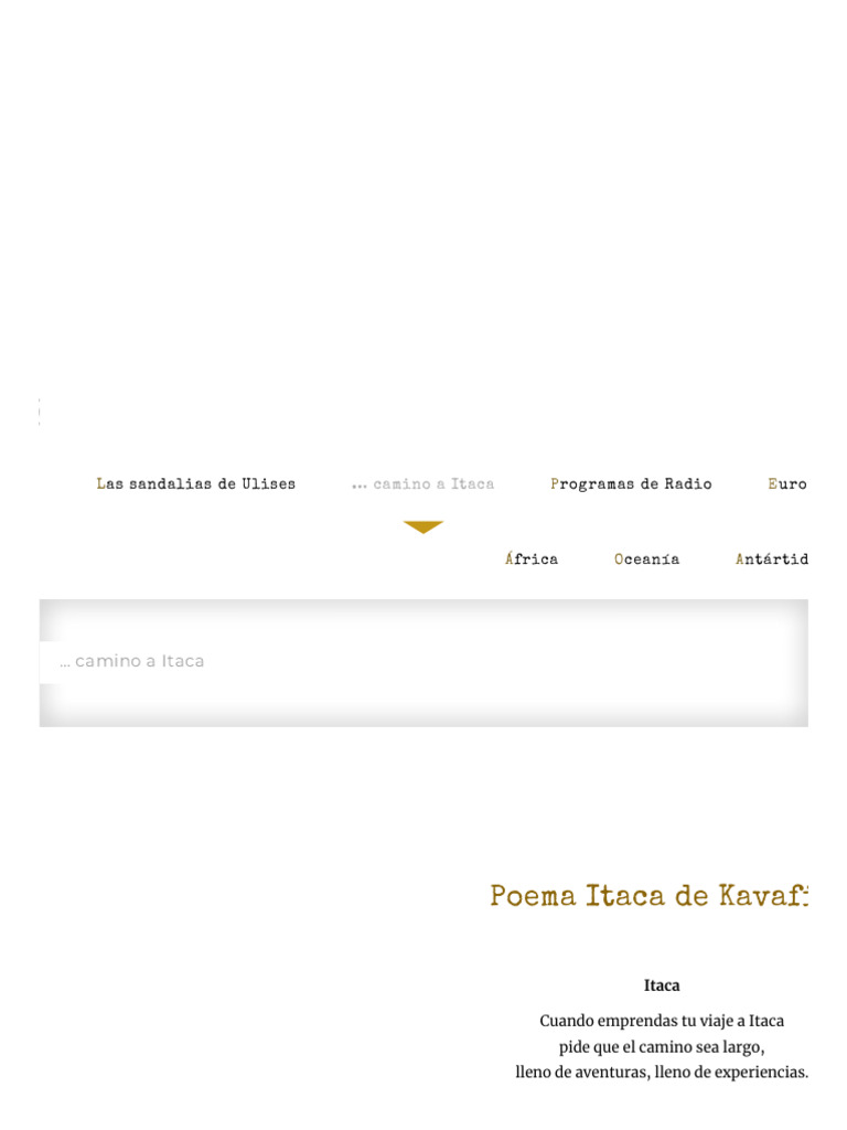 Camino A Itaca, Poema de Konstantino Kavafis - Las Sandalias de Ulises ...