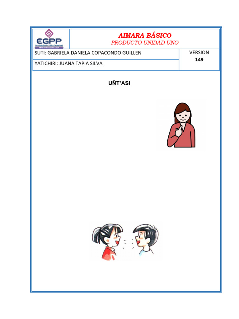 Aymara Language Basics: Units 1-3 Guide | PDF