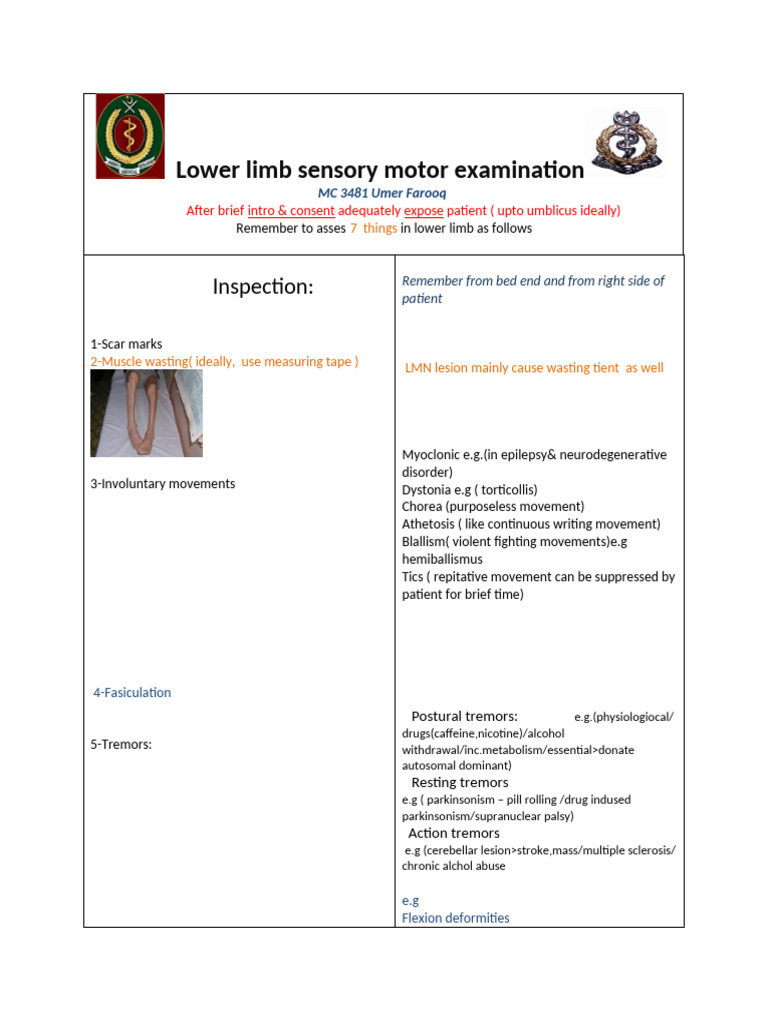 lower limb check list | PDF | Anatomical Terms Of Motion | Human Leg