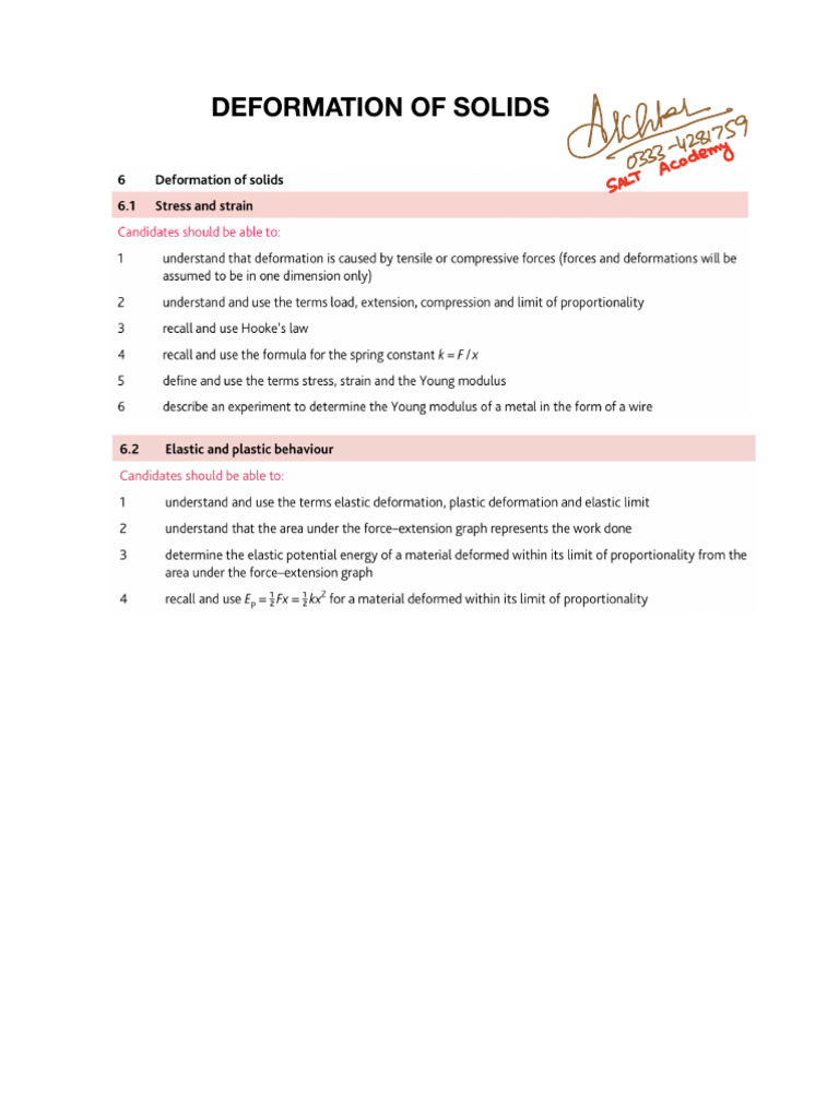 Deformation of Solids 22 | PDF | Young's Modulus | Classical Mechanics