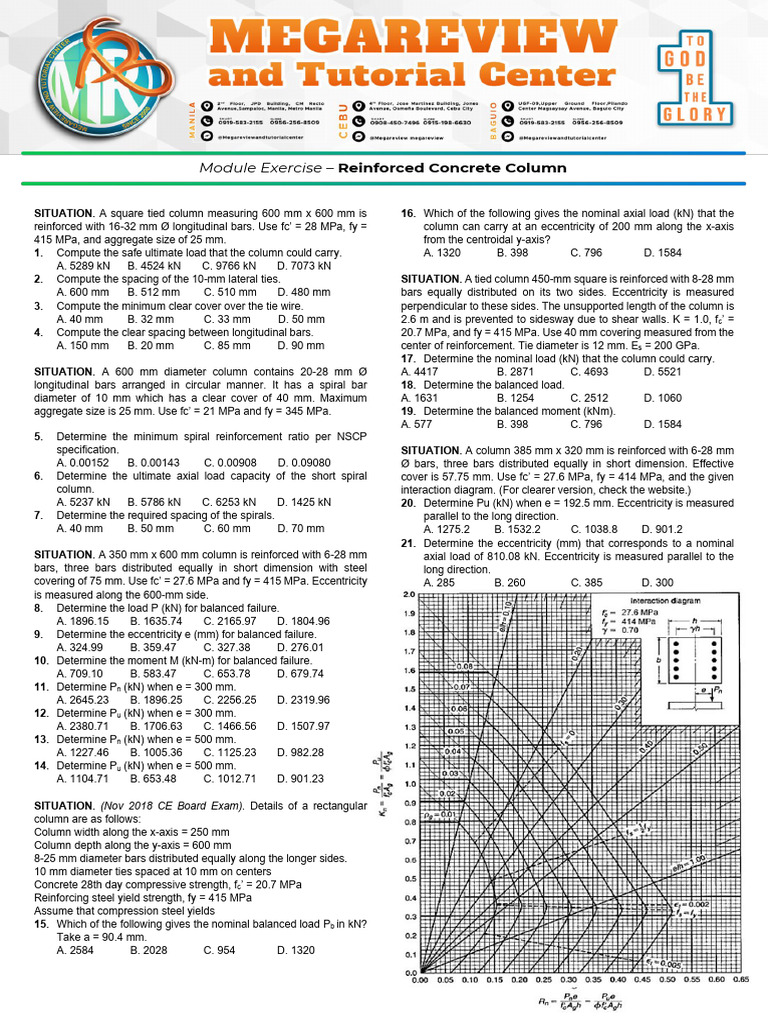 Module Exercise 31 Reinforced Concrete Column | PDF | Column | Civil ...