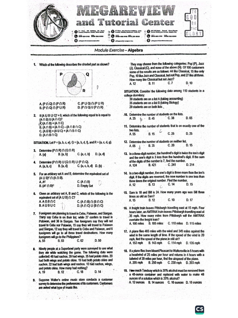 Module Exercises Algeb To Route | PDF