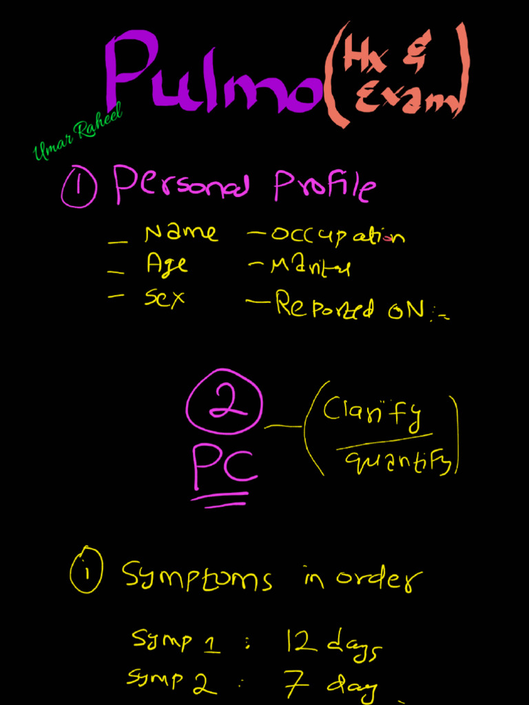 Pulmo HX and Exam | PDF