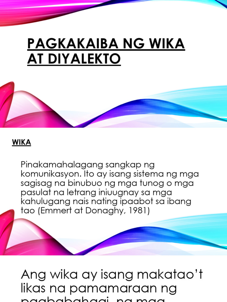 Wika at Diyalekto | PDF