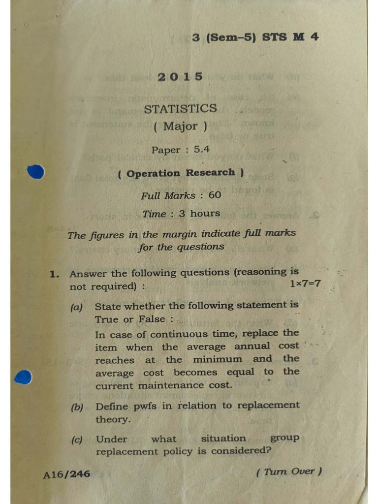 operation research 2015 | PDF