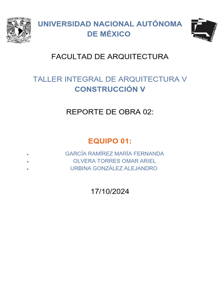 Reporte de Obra 02 | PDF | Albañilería | Diseño arquitectonico