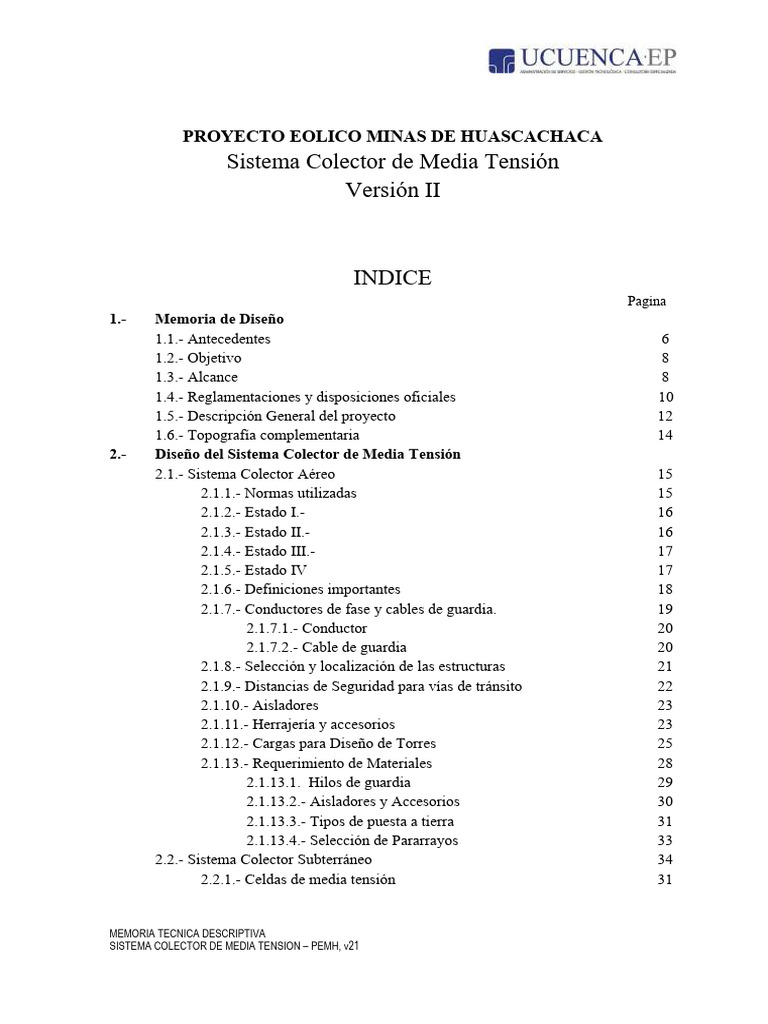 MEMORIA TECNICA DESCRIPTIVA DEL PROYECTO J Version 3 | PDF | Aislador (Electricidad) | Conductor ...
