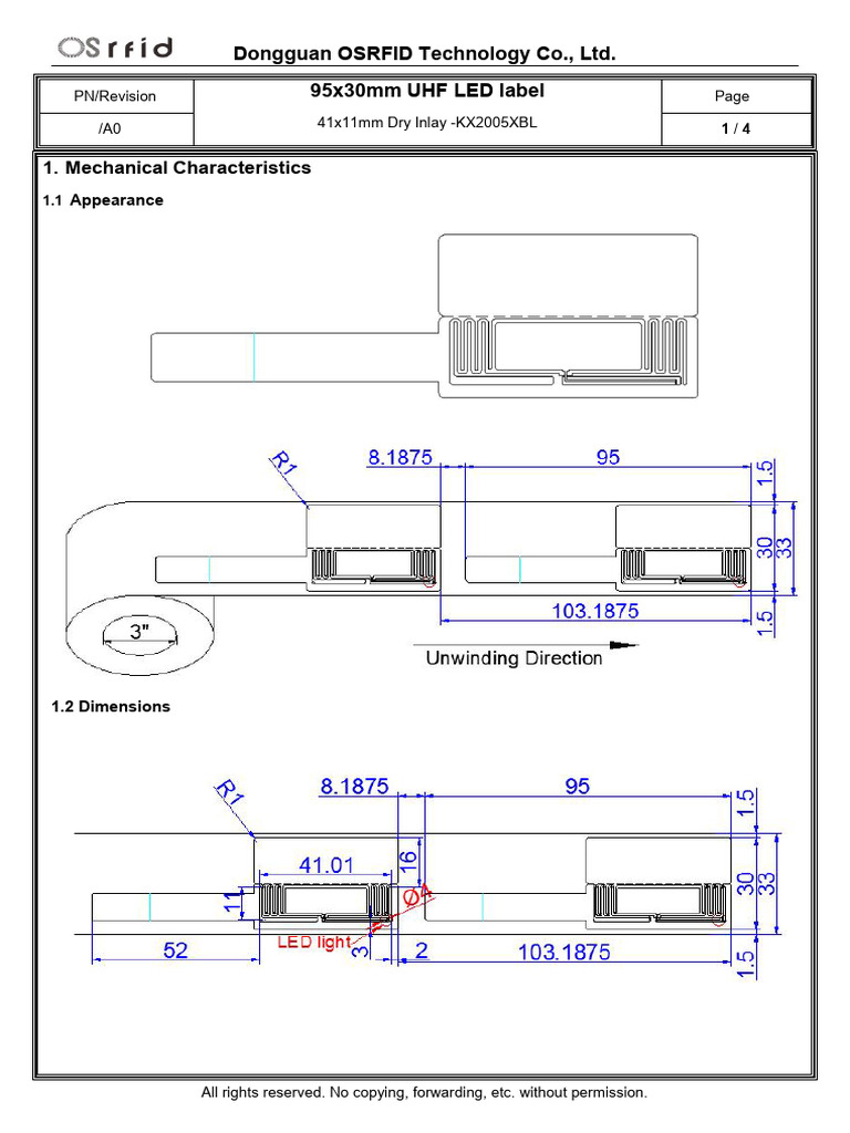 95x30mm UHF LED Label 332571 A | PDF | Electrical Engineering