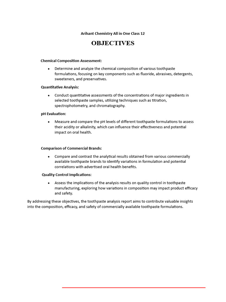 Class 11 - Toothpaste Analysis | PDF | Chemical Compounds | Chemical ...