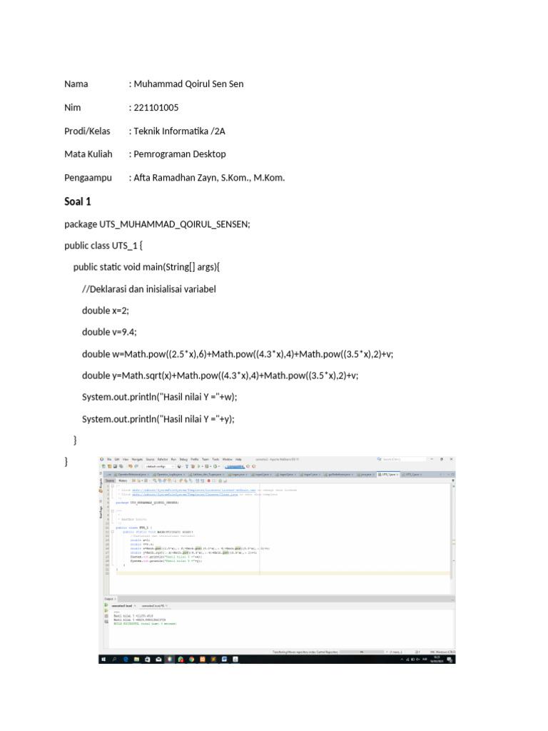 Uts Ti2a 221101005 Muhammad Qoirul Sen Sen | PDF | Computer Programming ...