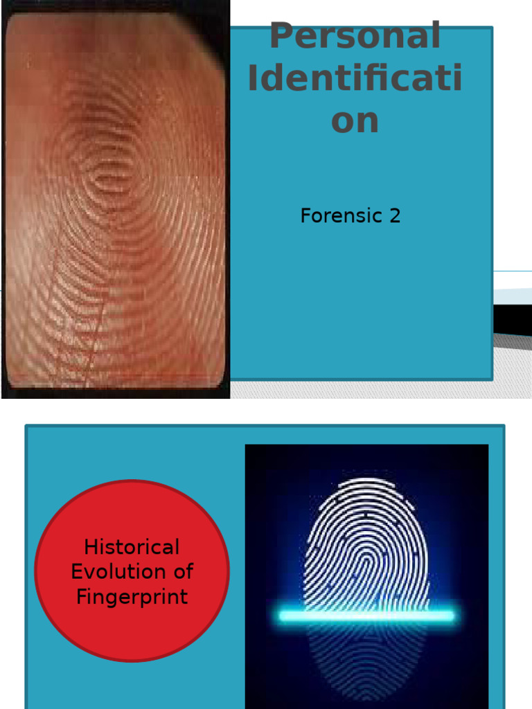 Personal Identification - PPTX Part 1 | PDF | Fingerprint | Skin