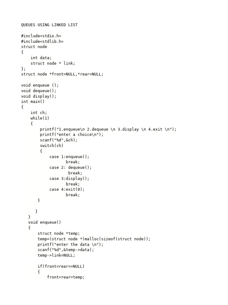 Queues Linkedlist 1 | PDF | Computers
