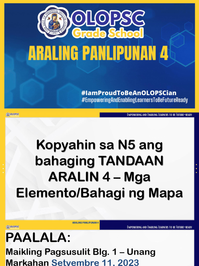 Q1 Aralin 4 - AP4 Mga Elemento - Bahagi NG Mapa | PDF