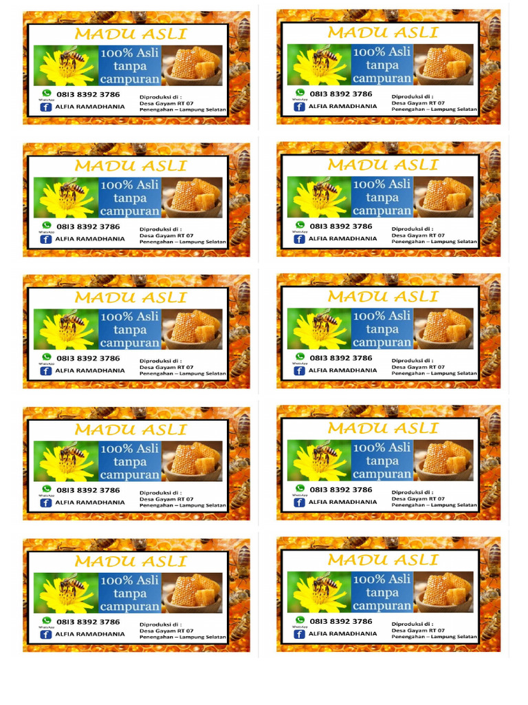 Label Madu | PDF