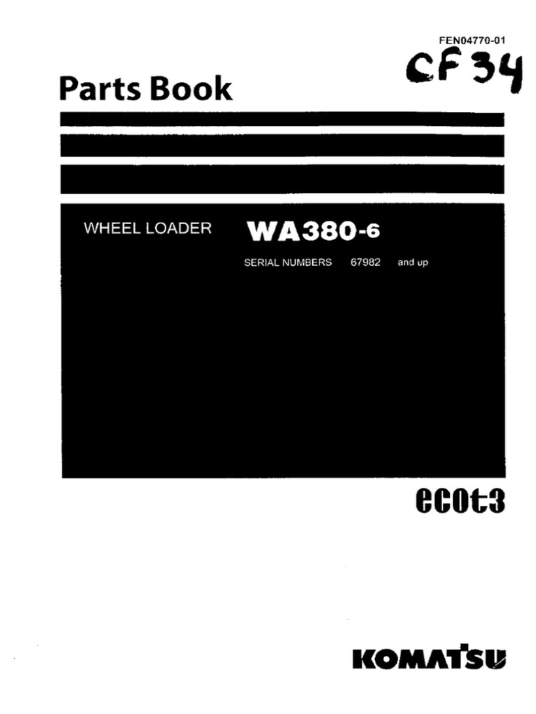 Manual de Partes Komatsu WA-380 (CF-34) | PDF