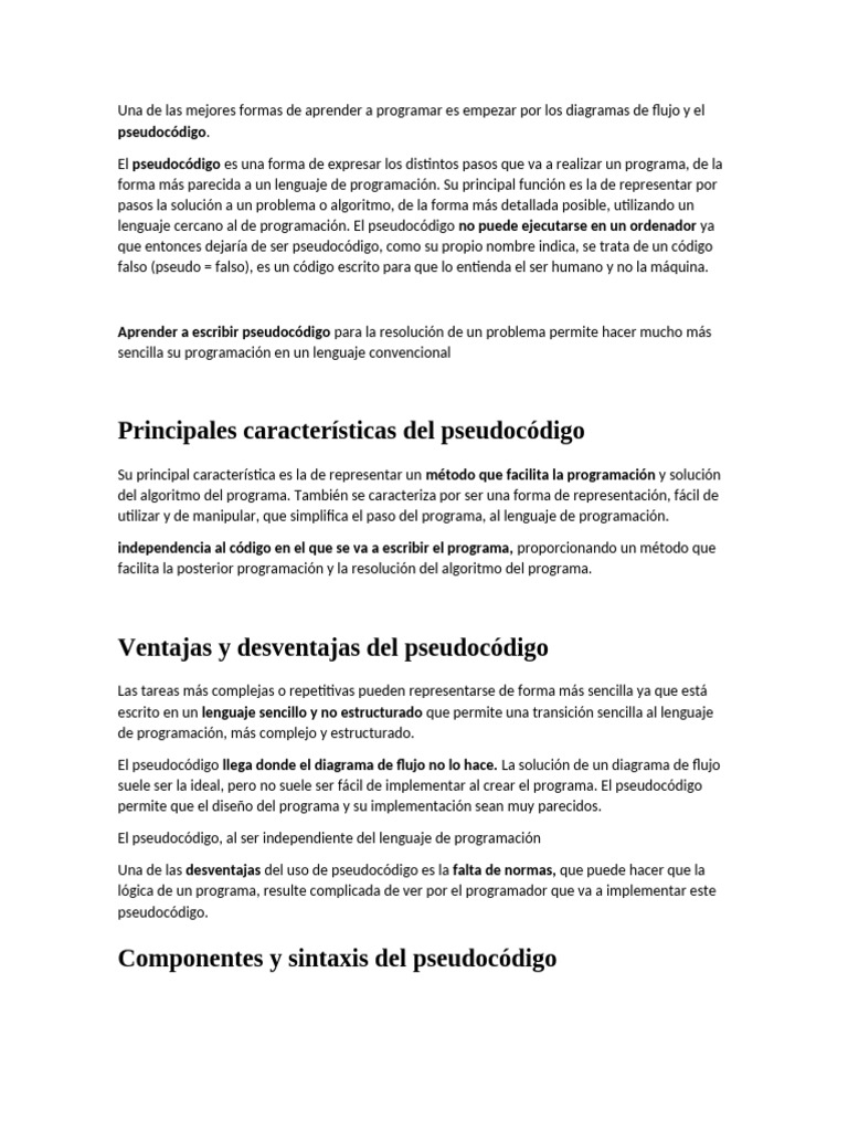 Pseudocodigo | PDF | Programación de computadoras | Lenguaje de programación