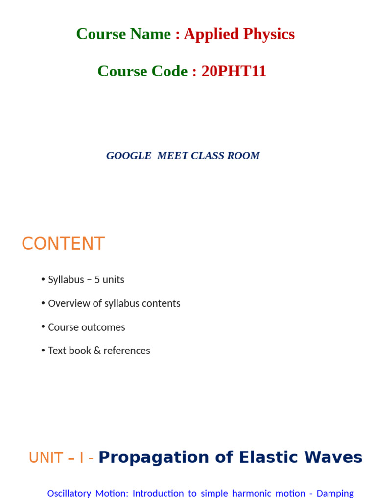 1. Introduction applied physics | PDF | Waves | Crystal Structure