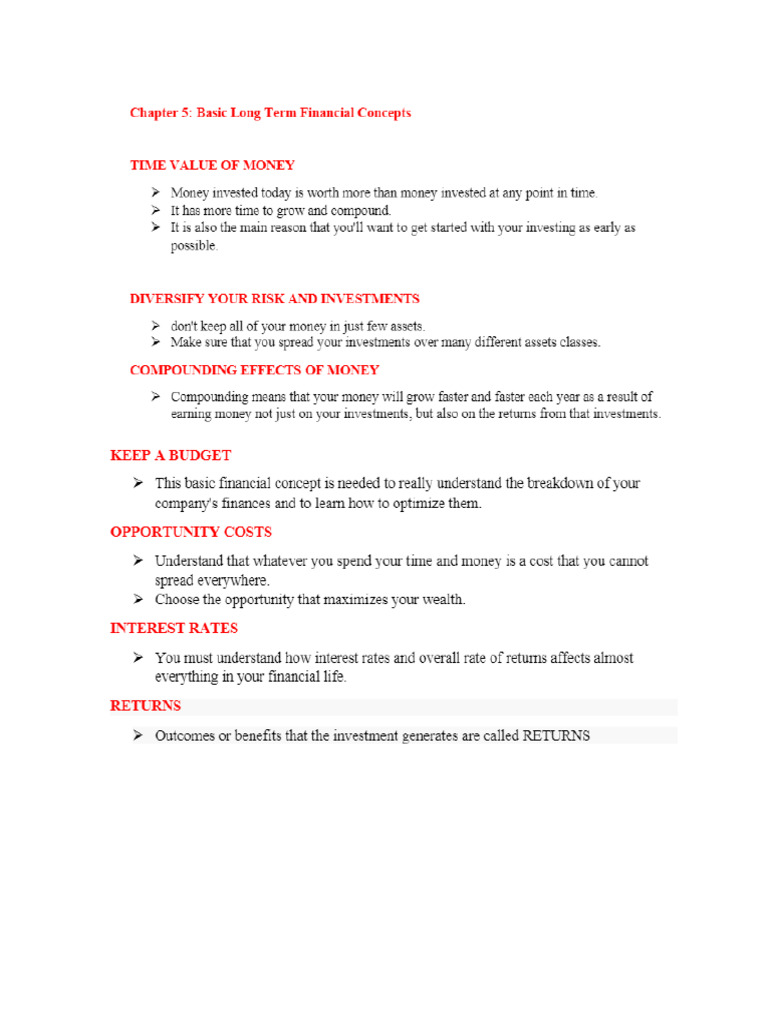 Lesson 10 Basic Long Term Financial Concepts | PDF