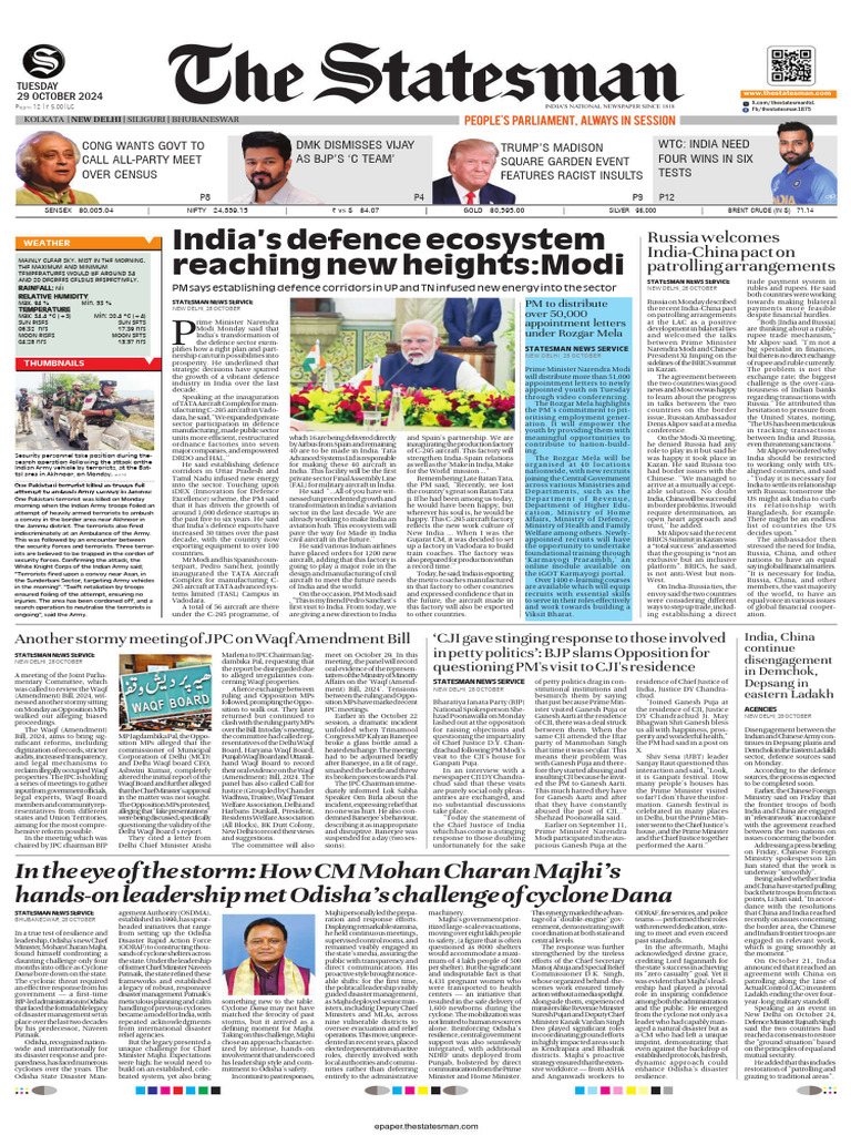 States - Man - Delhi 29 Oct 2024 | PDF | Narendra Modi