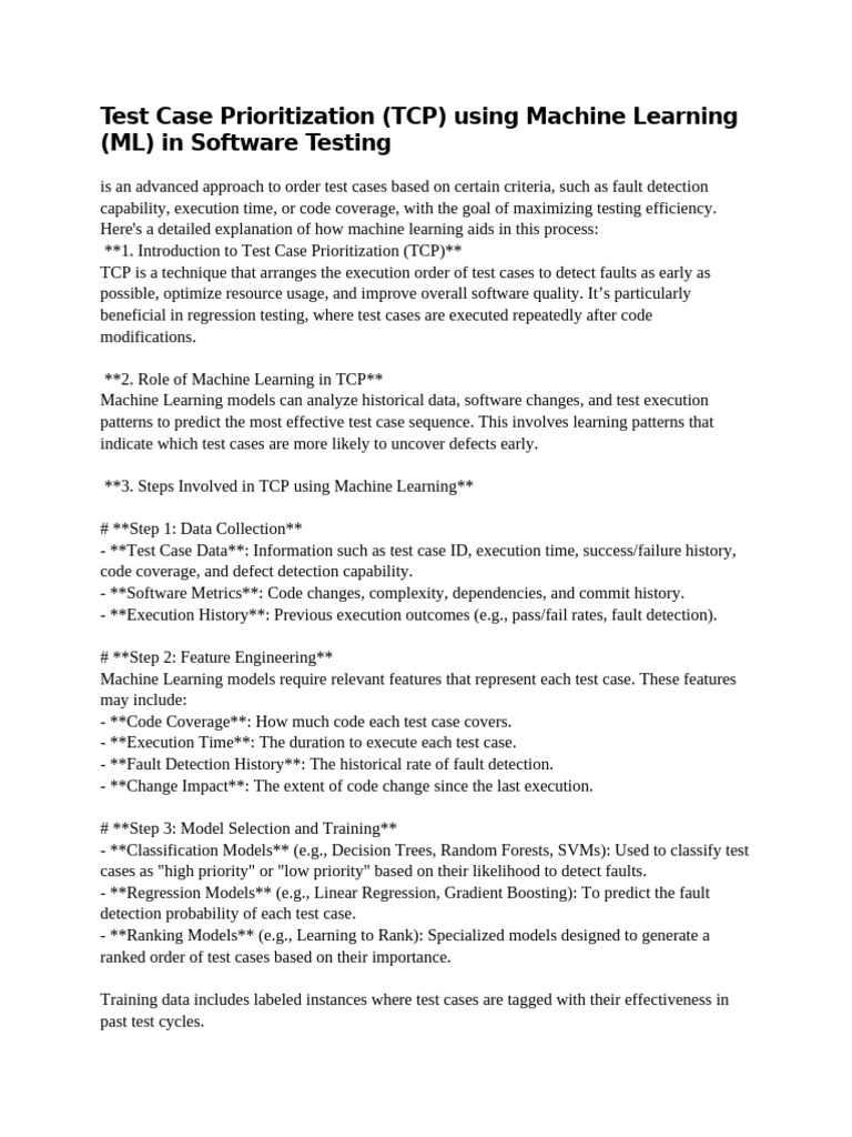 Test Case Prioritization | PDF | Machine Learning | Software Testing
