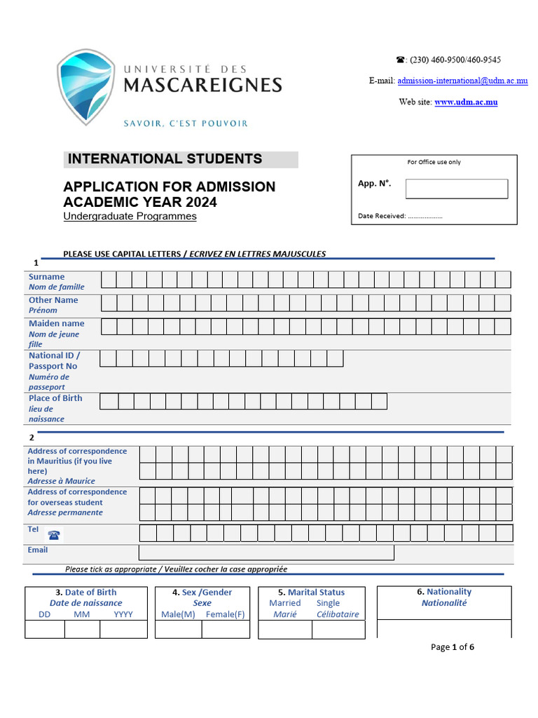 application form | PDF | Educational Stages | Qualifications