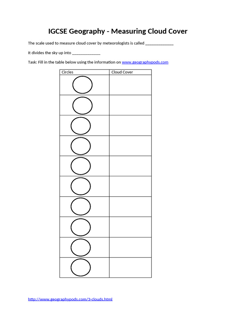 Measuring Cloud Cover | PDF