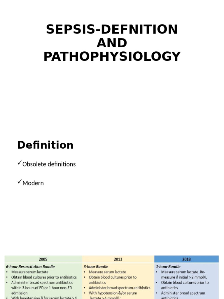 Sepsis Definition and Pathophysiology | PDF | Sepsis | Medical Specialties
