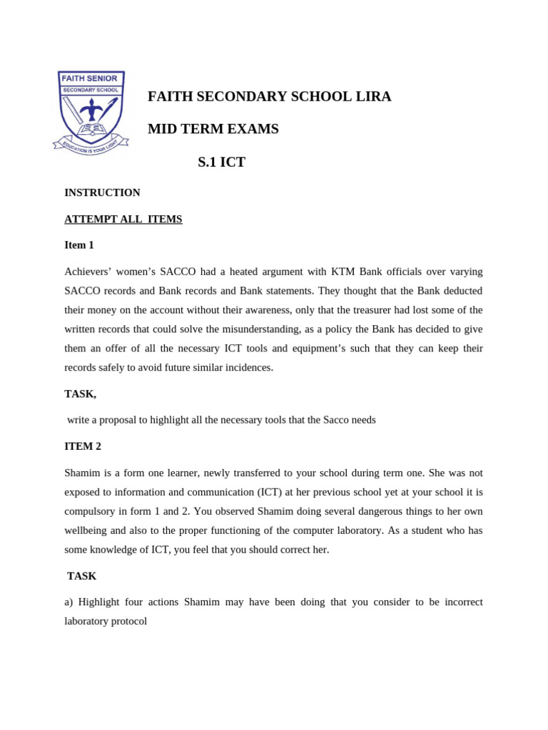 S.1 Mid Term | PDF | Computers