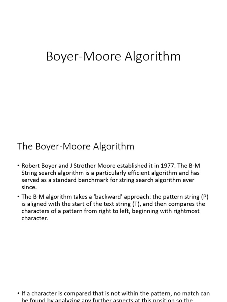 Boyer-Moore Algorithm | PDF Boyer-Moore Algorithm | PDF