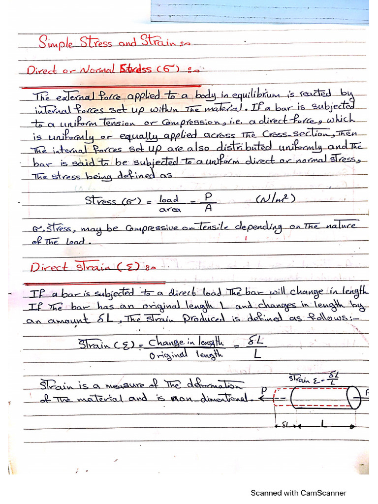 Simple Stress & Strain | PDF