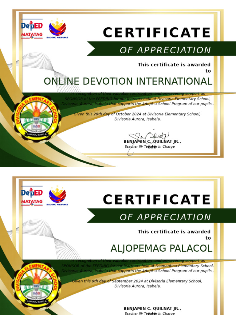 certificate feeding | PDF