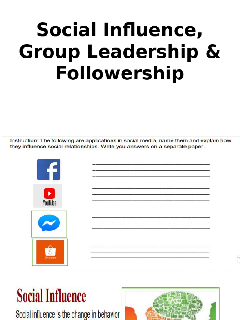 Social Influence, Group Leadership & Followership | PDF