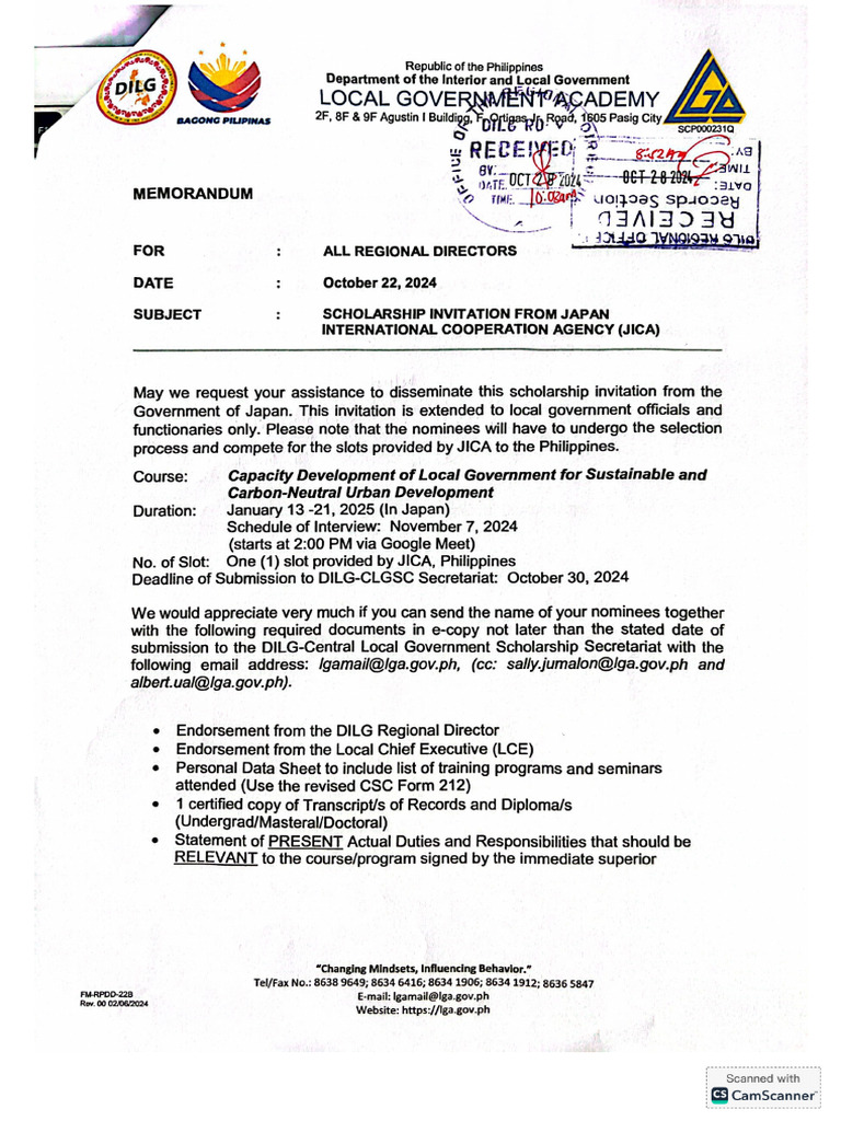 JICA Scholarship | PDF