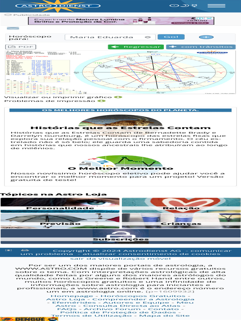 Astrologia Mapa Gratuito - Astrodienst | PDF | Religião e ...