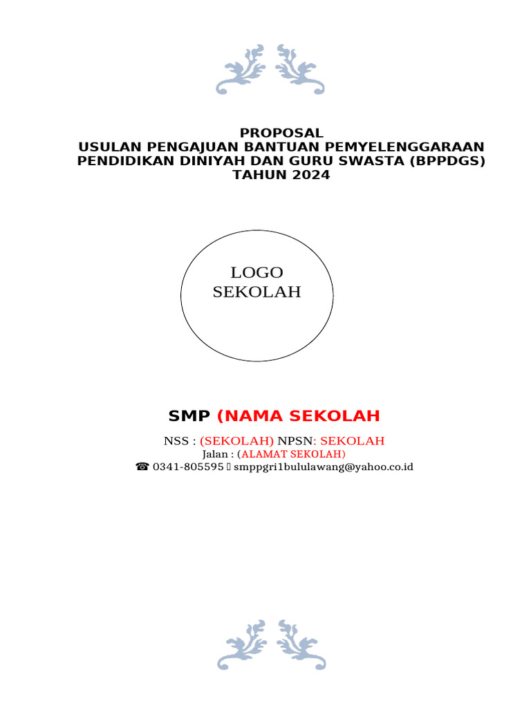 Contoh Proposal BPPDGS Tahun 2024 New | PDF
