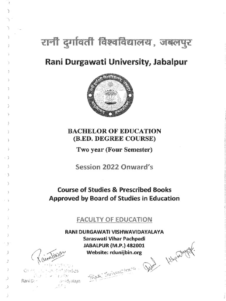 Syllabus - B.Ed. 2 Year Degree Course 1st and 2nd Sem | PDF
