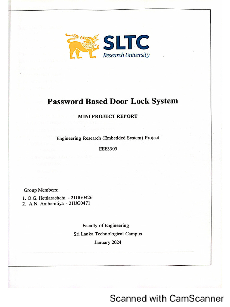 Smart Door Lock | PDF